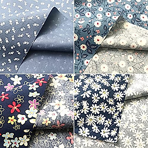 Mililanyo 8pcs 18x22inch Cotton Fabric Fat Quarters Daisy Design Fabric Bundles Floral Precut Patchwork for Quilting Sewing Crafting