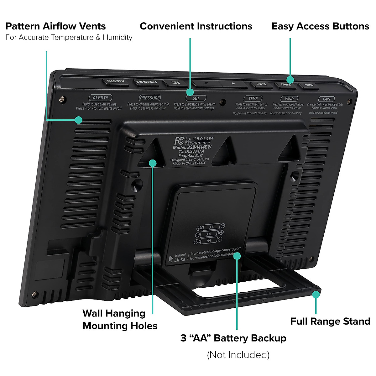 La Crosse Technology 328-96087-INT Black & White Professional Weather Station