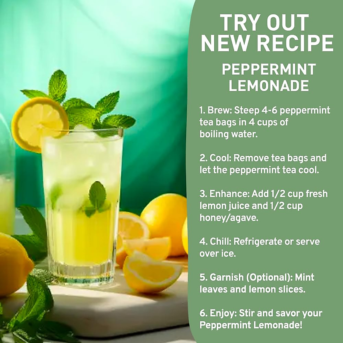 HANDPICK, Peppermint Tea Bags (100 Herbal Tea Bags) Caffeine Free, Non-GMO - Minty, Fresh & Cool flavor | Premium Round Eco Conscious Tea Bags