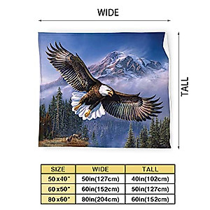 Bald Eagle Blanket American Eagle Decor Throw Blanket Bald Eagle Blanket Gifts for Men Super Warm Soft Plush Lightweight Fleece Flannel Blanket Winter Couch Bedding Blanket for Kids Adults 40"x50"