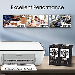 H&BO TOPMAE Remanufactured Ink Cartridge Replacement for Canon PG-245 PG-243 243XL 245XL Black for Canon PIXMA MG2522 TS3320 TR4527 MG2522 TR4520 MG2525 TS3322 MX490 Printer(2 Black)