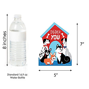 Big Dot of Happiness Pawty Like a Puppy - Shaped Cards - Dog Baby Shower or Birthday Party Thank You Note with Envelopes - Set of 12