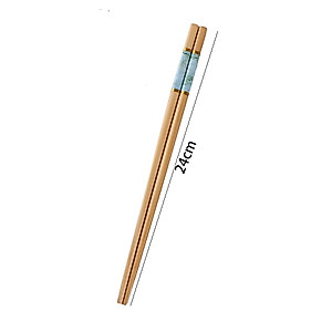 5 Pairs Natural Bamboo Chopsticks Reusable, Long Lightweight Wood Chopstick For Sushi Rice, Dishwasher Safe,For Restaurant Eating Cooking (green)