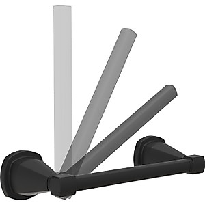 Delta Faucet 77655-BL Stryke Double Post Pivoting Toilet Paper Holder, 9.75 x 3.39 x 2.13 Inches, Matte Black