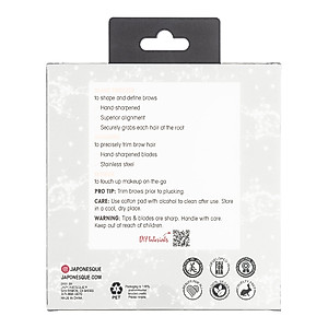 JAPONESQUE Limited Edition 3-Piece Value Brow Set, Includes - Slant Tweezer, Stainless Steel Brow Scissors, & Touchup Mirror