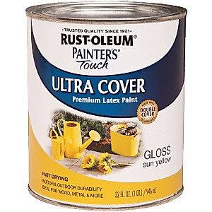 Rust-Oleum Painters Touch Ultra Cover Indoor and Outdoor Gloss Sun Yellow Paint 1 qt.