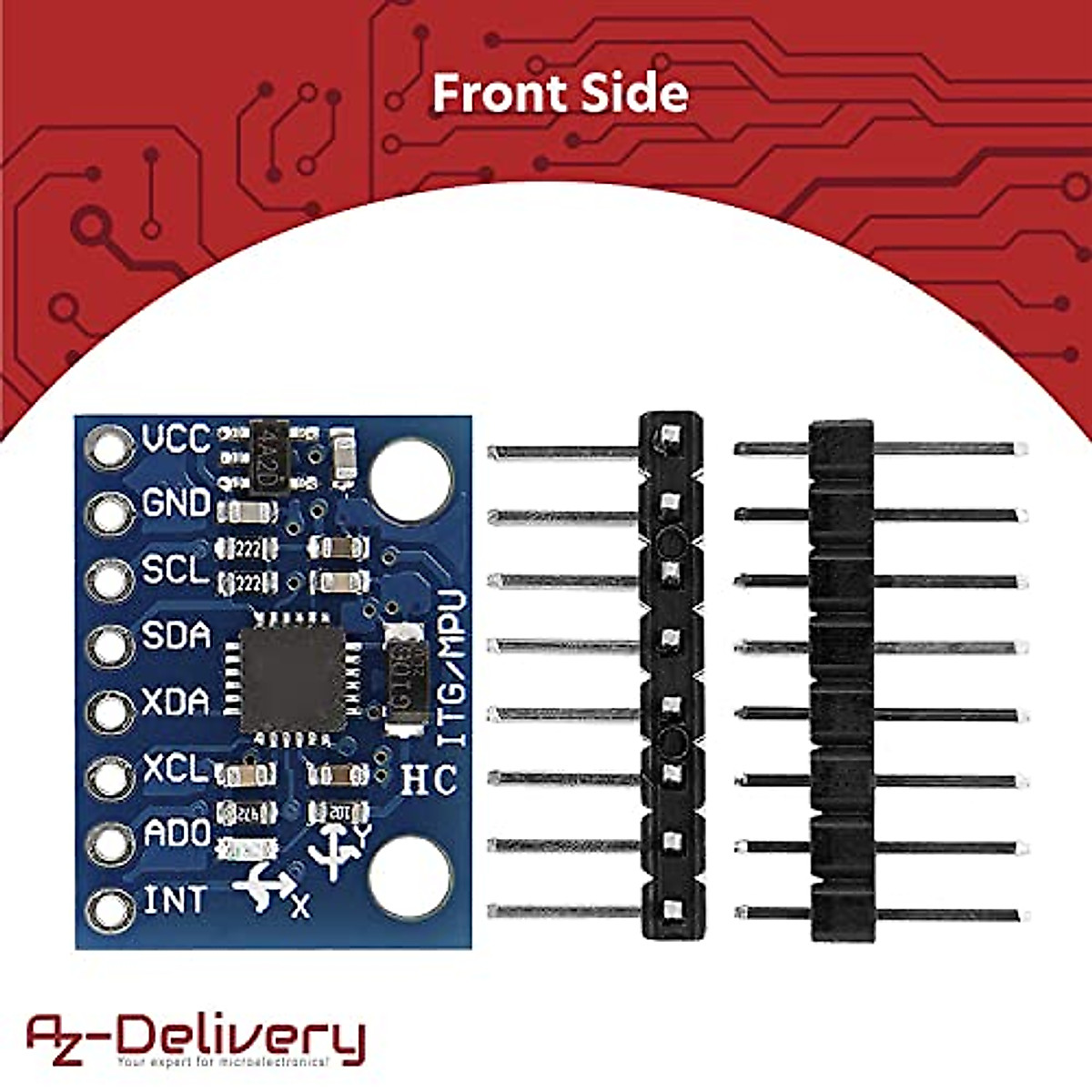AZDelivery 3 x GY-521 MPU-6050 3 Axis Gyroscope and Accelerometer 6DOF Sensor Module 16 Bit AD Converter Data Output IIC I2C Compatible with Arduino and Raspberry Pi Including E-Book!