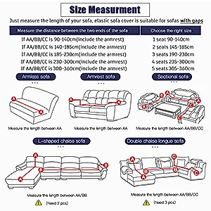 OQOPO Stretch Sectional Sofa Cover Thick 1 2 3 4 5 Seater Sofa Cover Set,Pet Sofa Covers for L Shaped Furniture,Couch Covers for Dogs Recliner Sofas,Blue a,4 Seater+4 Seater