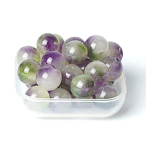 100Pcs Natural Stone Beads 10mm Purple Jasper Round Loose Gemstone Energy Healing Beads Hole Size 1mm DIY Smooth Beads for Bracelet Necklace Earrings Jewelry Making