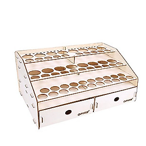 OPHIR Wooden Paint Rack Stand Pigment Ink Bottle Paints Tool Storage with Cabinet Holder Organizer for 58 Bottles of Paints