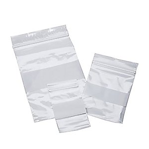 Pack of 100 - 2" x 3" Recloseable White Block Bags Gemstone Bead Jewelry Storage