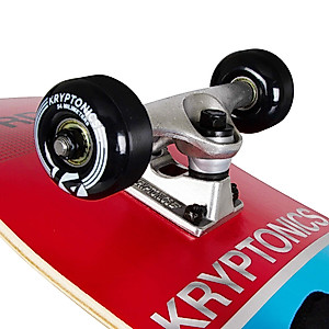 Kryptonics 31" Star Series VHS Skateboard – Retro Red/Blue Design, Durable Wood Deck, 54mm Smooth Wheels, Ideal for Youth & Intermediate Riders, Tricks & Cruising