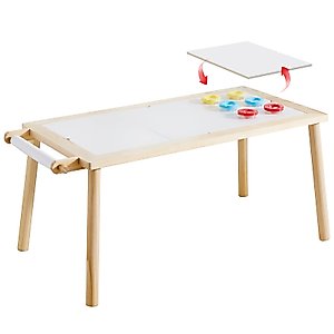 Beright 5 in 1 Children's Table, Play Sand Indoor Sensory Table, Kids Art Table Drawing Table with Paper Roll & Paint Cups, not with Storage Bin, Upgraded