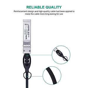 1.25G SFP Twinax Cable, Gigabit Direct Attach Copper(DAC) Passive Cable, 1m (3.28ft), for Cisco SFP-H1GB-CU1M, Ubiquiti, Fortinet, Netgear, D-Link, Supermicro, and More