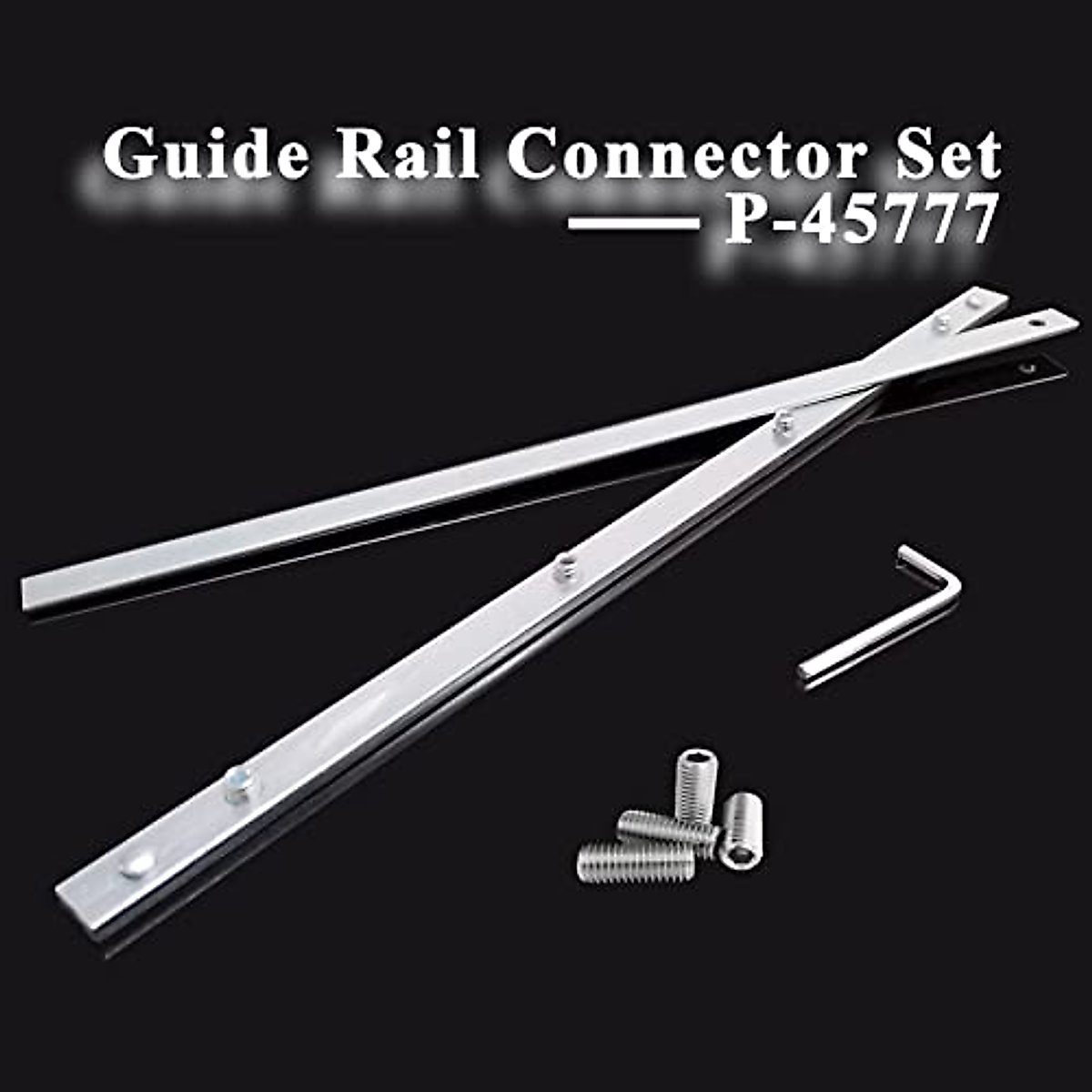 Guide Rail Connector Set P-45777 for Makita Track Saw Long Cuts， Also Compatible with Festool, Fit for DeWalt, Fit in Integrated Guide Rail T-Slots for Secure Cutting, 2 PCS, Sliver