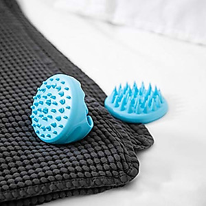 Flathead Products Hair Scalp Massager and Shampoo Brush for Shower Dandruff Removal - Wet and Dry - Encourages Growth - Includes 2 Massage Removal Heads