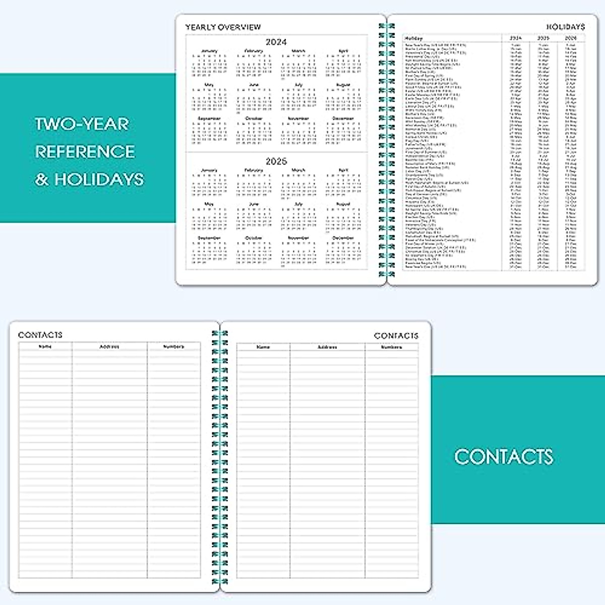 2024-2025 Planner - Weekly and Monthly Planner 2024-2025, Jul 2024 - Jun 2025, 8'' x 10'', 2024-2025 Planner, Twin-Wire Binding, Thick Paper, Flexible Cover - Lake Green