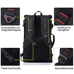 KAKA Travel Backpack,Carry-On Bag Water Resistant Flight Approved Weekender duffle backpack Rucksack Daypack for Men Women (Black)