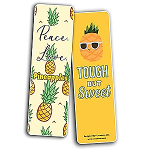 Creanoso Pineapple Bookmarks (5-Sets X 6 Cards) – Daily Inspirational Card Set – Interesting Book Page Clippers – Great Gifts for Adults and Professionals