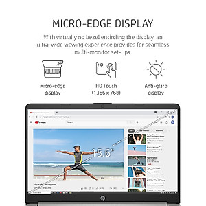 HP 15 inch Laptop, Intel Pentium Gold 7505 Processor, Intel UHD Graphics, 128 GB SSD, Windows 10 Home (15-dy2010nr, Natural Silver)