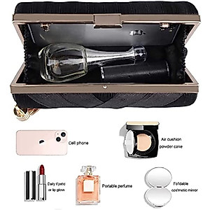 Women's Elegant Tassel Pendant Silk Evening Bag Clutch Purse for Bride Wedding Prom Night Out Party (Blue)