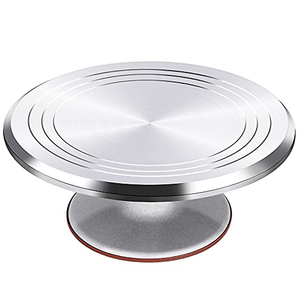 Puroma Aluminium Alloy Rotating Cake Turntable 12'' Revolving Cake Stand with Non-Slipping Silicone Bottom, Ideal Cake Decorating Supply for Cake Decorations, Pastries and Cupcakes