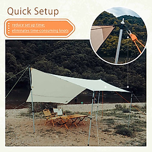 Hikeman Camping Rope with Ratchet Pulley,Quick Setup Outdoor Guy Lines Adjustable Tent Tie Downs Rope Hanger for Canopy,Kayak and Canoe,Grow Light (Fluorescent Green)