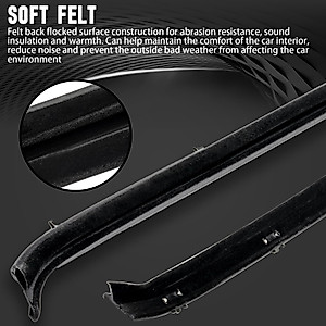 WEILEITE Front Door Window Molding Rubber Felt Trim Seal Weather Stripping Kit Fit for GMC C1500 C2500 C3500 K1500 K2500 K3500 Jimmy Chevy C10 C20 C30 K10 K20 K30 Blazer Suburban V1500 R1500 Truck