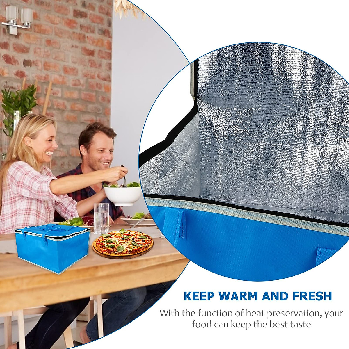 KICHOUSE Catering Bag Insulation Food Warmers for Parties Thermal Insulated Food Carrier Insulated Grocery Insulated Catering Supplies Thermal Takeaway Aluminum Pizza Catering