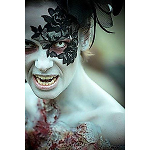 Reusable Adhesive Black Lace Masquerade Mask by LacedAndWaisted - includes liquid adhesive, no stick or strap needed! (strapless lace mask)