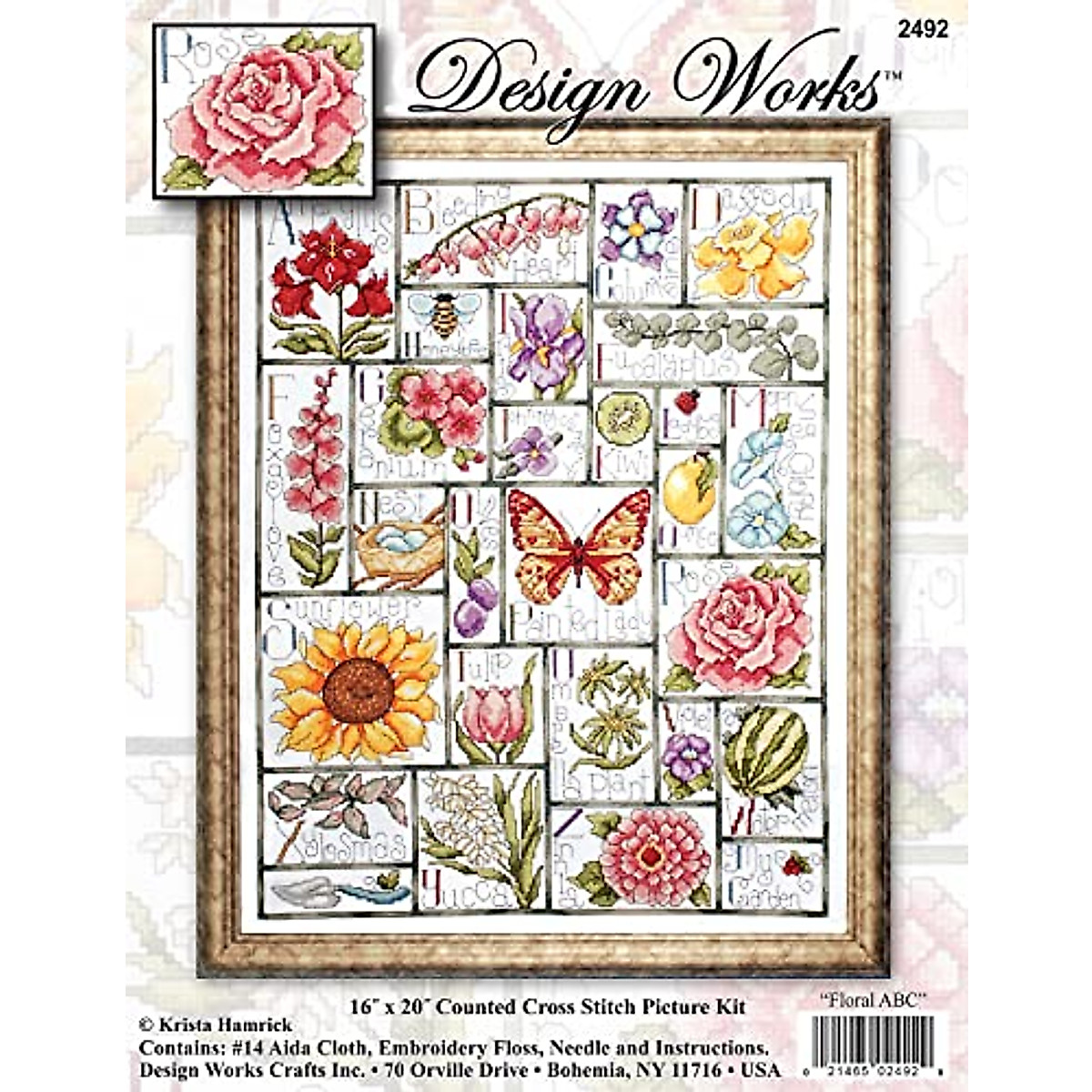 Design Works Crafts Floral ABC Counted Cross Stitch Kit, White