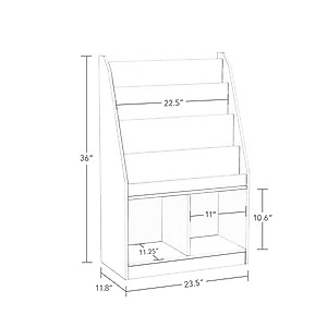 RiverRidge Kids Bookshelf & Toy Storage Organizer with 4 Book Racks, 2 Cubbies - Versatile Toy Organizer for Bedroom or Playroom Book Nook Toy Tidy