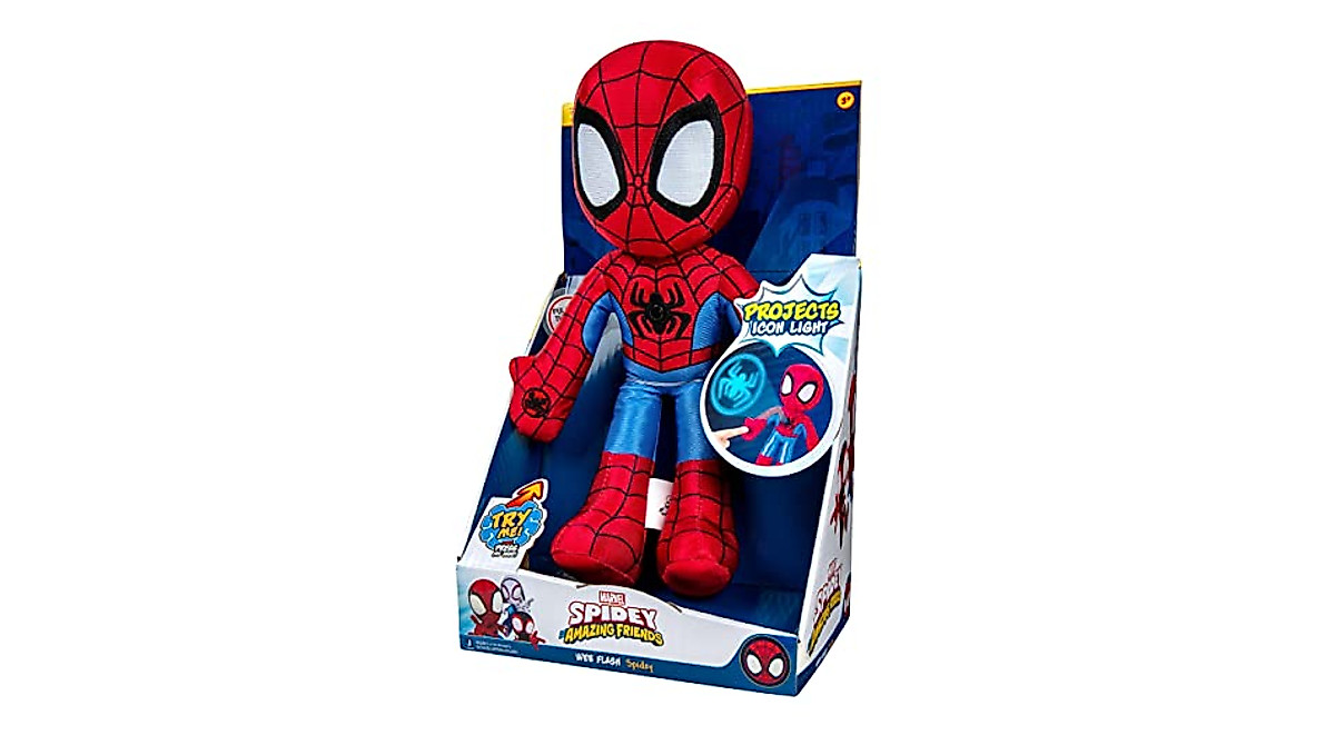 Spidey and His Amazing Friends Web Flash Spidey Plush - Light Up Signal Toy