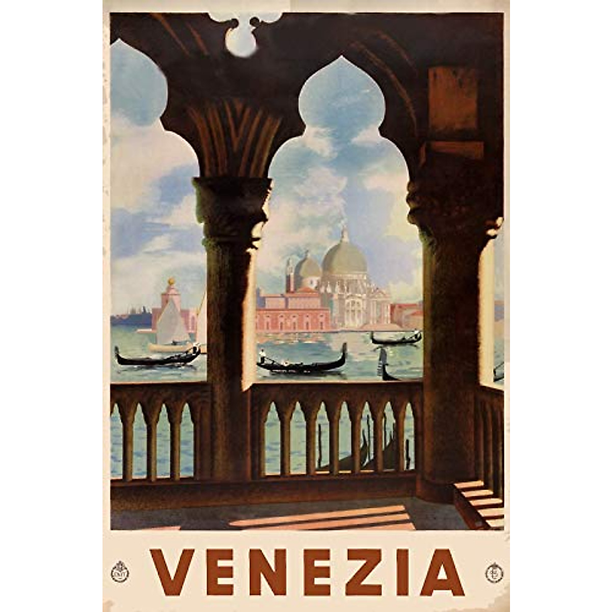 Magnet 1938 Venice Italy Vintage Style Italian Travel Magnet Vinyl Magnetic Sheet for Lockers, Cars, Signs, Refrigerator 5"
