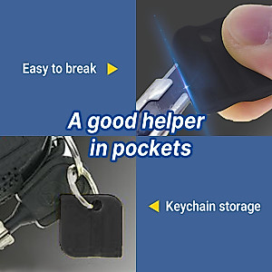 T TOVIA Blade Breaker - Portable Snap Off Blades 9mm-25mm with Keychain Hole Storage, Safely Dispose Used Blades, Lightweight & Easy to Carry (Black)