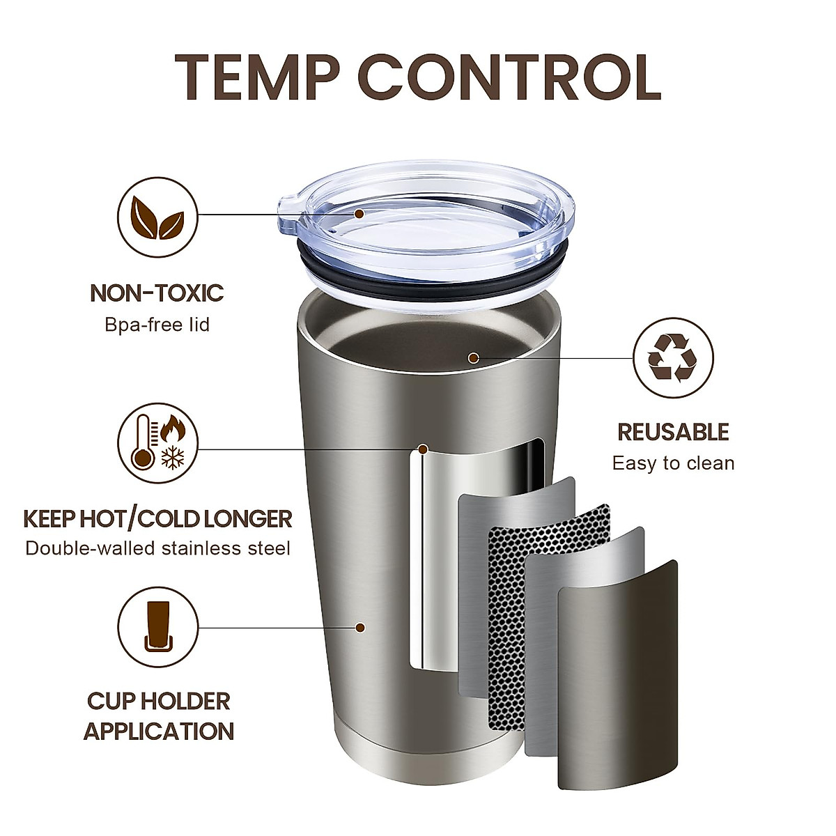 MEWAY 20oz Tumbler 12 Pack Double Wall Vacuum Insulated Travel Mug Bulk, Mix Color Stainless Steel Tumblers with Lid and Straw, Durable Powder Coated Coffee Cups for Cold & Hot Drinks（Color Mix, 12