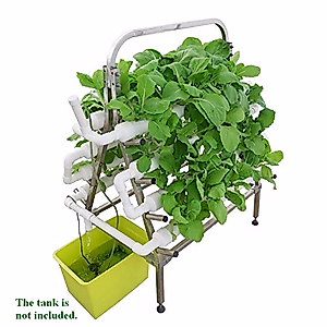 INTBUYING 88 Sites Hydroponic Site Grow Kit Leafy Vegetables Plant Holes Stainless Steel Holder Garden Growing System