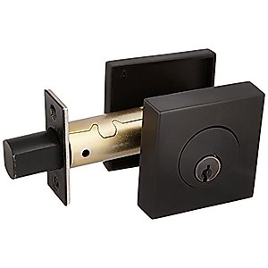 Emtek 8469 Flat Black Deadbolt Emtek 8469 Square B