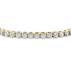 BERRICLE Sterling Silver Cubic Zirconia CZ Fashion Tennis Bracelet for Women, Yellow Gold Flashed 7"
