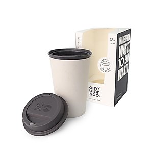 Circular & Co Reusable NOW Coffee Cup - 12oz - Insulated Travel Mug - Made from Recycled Single Use Coffee Cups - Portable Coffee Tumbler - 100% Recyclable - BPA Free - Dishwasher Safe