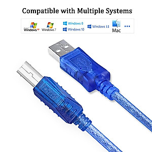 DTech 6ft Shielded USB Printer Cable 2.0 A Male to B Male Port Data Transfer Square End Wire (6 Feet, Dark Blue)