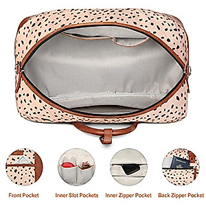 Weekender Bags for Women, Large Overnight Bag Canvas Travel Duffel Bag Carry On Tote with Shoe Compartment 21" for Women & Men 3Pcs Set