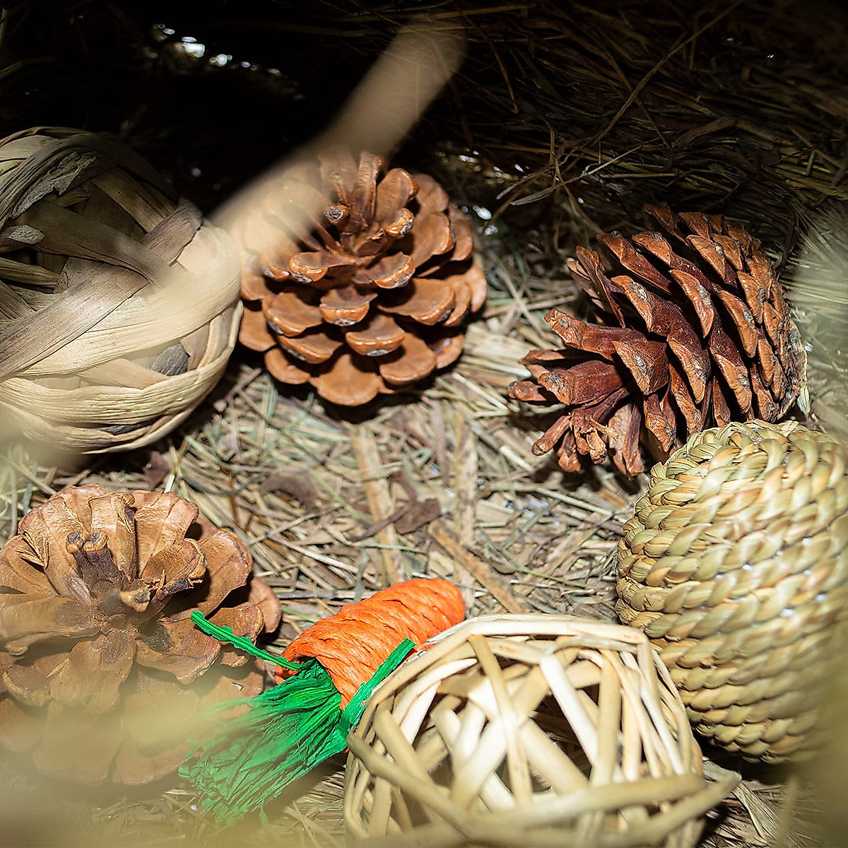 DuvinDD 2-Story Small Rabbit Cage Indoor Bunny Hutch with 2 Deep Pull-Out Trays and Urine Guard, Guinea Pig Cage Metal Wire Netting Villa, Small Animals House for Ferret, Chinchilla, Hedgehog