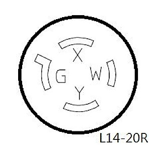 Parkworld 885255 Generator Adapter Cord 4-Prong Locking 30 AMP L14-30 Plug to 20 AMP Locking L14-20 Receptacle