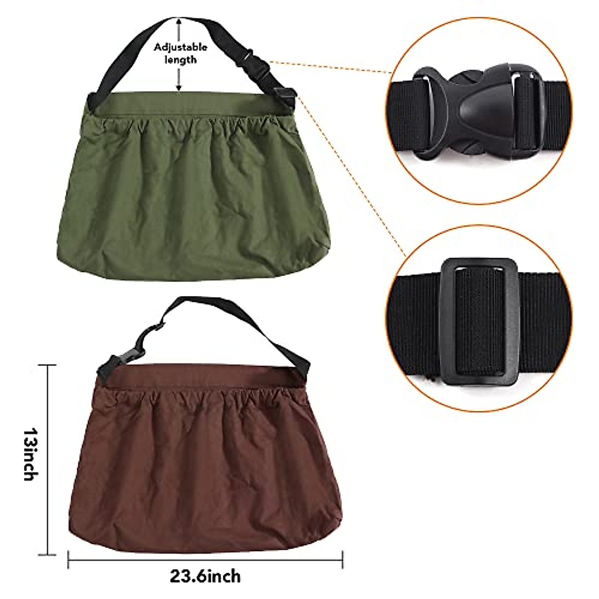 SLDHR Harvest Gardening Apron with Thumb Cutter Set,Garden Weeding Foraging Bag for Eggs Gather Vegetables Flowers Herbs Berries (Green)