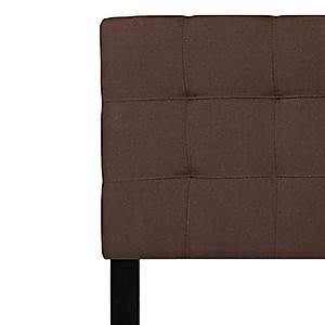 Flash Furniture Bedford Tufted Upholstered Queen Size Headboard in Dark Brown Fabric
