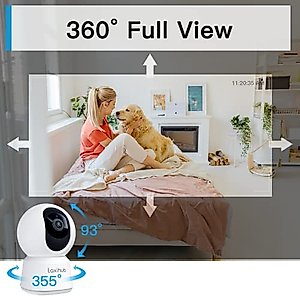 LAXIHUB Dog Camera 2K, Pet Cam Indoor Security Camera, Pan/Tilt 2.4GHz WiFi Camera with Super IR Night Vision, Motion Detection & 2-Way Audio, Compatible with Alexa & Google Assistant…