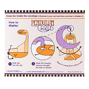 Santoro Pendulum, 3D Pop Up Greeting Card - Owls - Birthday Card for Him, for Her, for Kids, Birthday