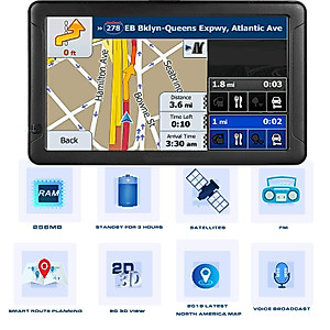 GPS Navigation for Car （9 Inch） Slimline Touch Screen Real Voice Direction ，USA Edition 2025 (Free Lifetime Updates) Turn-by-Turn Voice and Lane Guidance, Speed and Red Light Warning (American Brand)