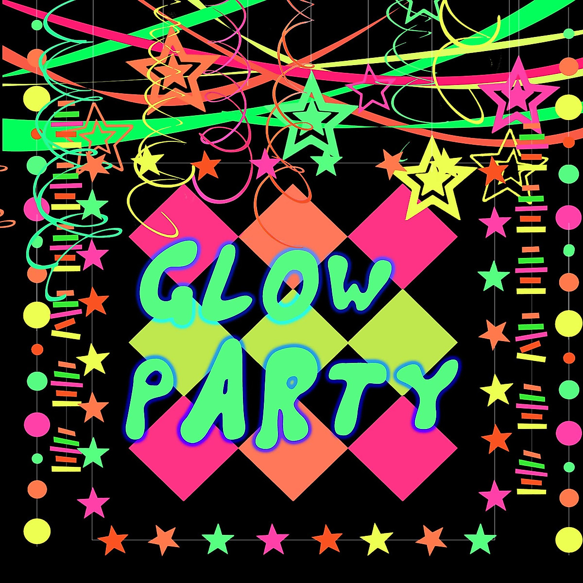 508ft UV Neon Paper Garland Crepe Streamers Glow in The Dark Party Supplies Garland Neon Party Decorations Streamers for Blacklight Reactive Fluorescent Wedding Birthday Party Decorations